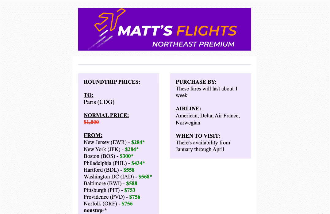 Matt's Flights Review: Is It Worth It? — Wander Her Way